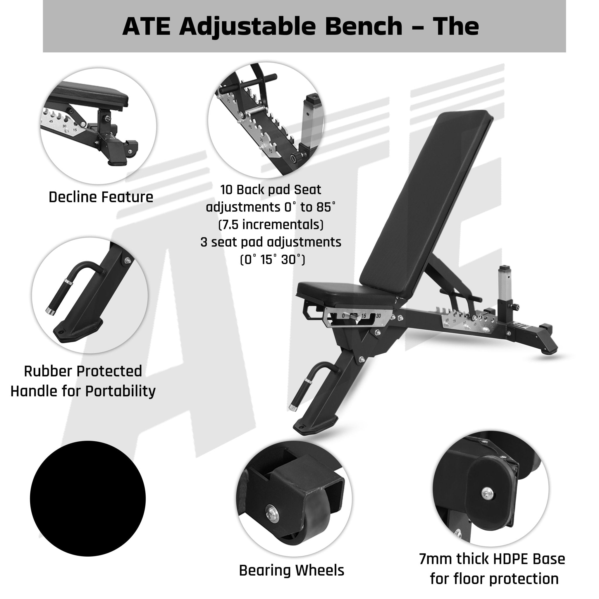 Commercial Adjustable Bench | Super Bench | ATE Warrior MKII Bench ...